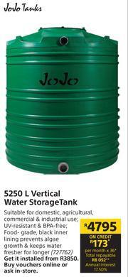 Jojo Tanks 5250L Vertical Storage Tank offer at Builders Warehouse