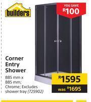 Builders Corner Entry Shower 885mm x 885mm