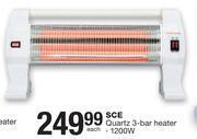SCE 1200W Quartz 3 Bar Heater offer at Checkers Hyper
