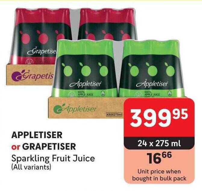 Appletiser or Grapetiser offers - Find and view the cheapest Appletiser ...