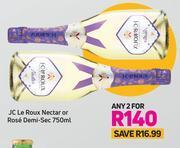 Jc Le Roux Nectar Or Rose Demi Sec-For Any 2 x 750ml offer at Game