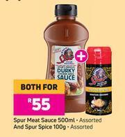 Spur Meat Sauce 500ml & Spur Spice 100g Assorted-For Both offer at Game