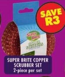 Super brite copper scrubber set offer at Shoprite