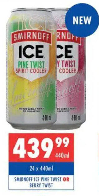 Smirnoff ice pine twist or berry twist offer at Ultra Liquors