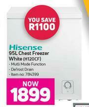 Hisense 95L Chest Freezer White H120CF offer at Game