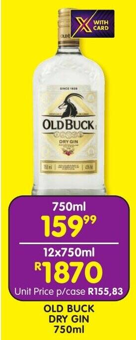 Old Buck specials Shoprite Liquor – Apr 2025