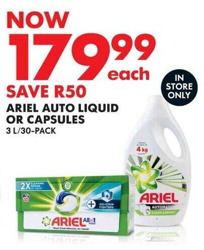 Ariel specials Woolworths – Apr 2025