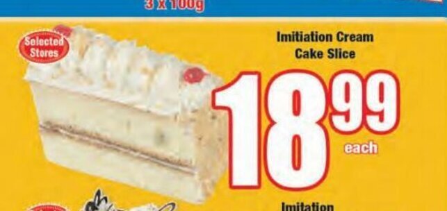Imitation Cream Cake Slice offer at Boxer