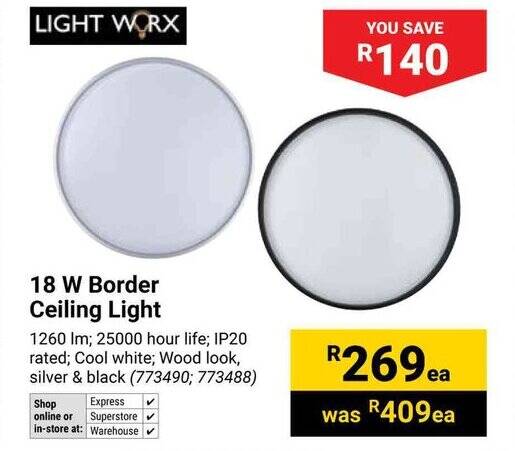 Ceiling light specials Builders Warehouse – Apr 2025