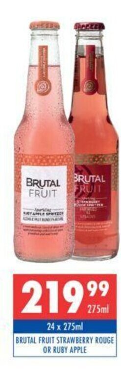 Brutal Fruit Strawberry Rouge or Ruby Apple 24 x 275ml offer at Ultra ...