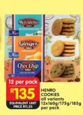 Henro cookies offer at Shoprite