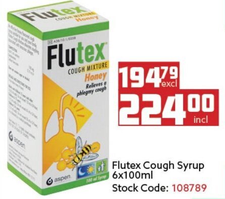 Flutex Cough Syrup 100ml offer at Africa Cash and Carry