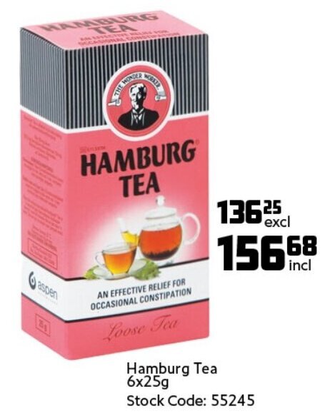 Hamburg Tea 6x25kg offer at Africa Cash and Carry