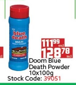 Doom Blue Death Powder 10x100ml offer at Africa Cash and Carry