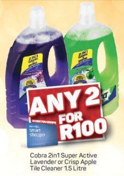 Cobra 2in1 Super Active Lavender o Crisp Apple Tile Cleaner 1.5L offer ...
