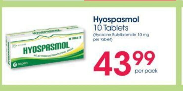 Hyospasmol 10 Tablets offer at Clicks
