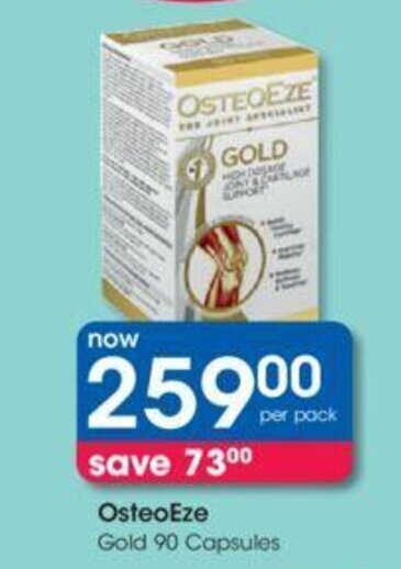 OsteoEze Gold 90 Capsules offer at Clicks