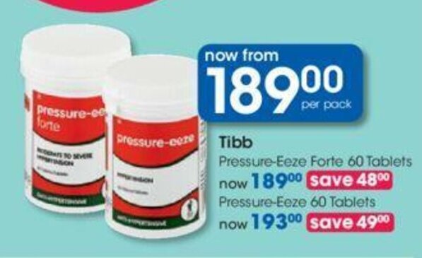 Tibb Pressure-Eeze Forte 60 Tablets offer at Clicks