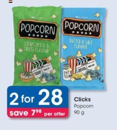 Clicks Popcorn 90g offer at Clicks