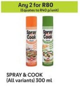 Spray & Cook offers - Find and view the cheapest Spray & Cook offer!