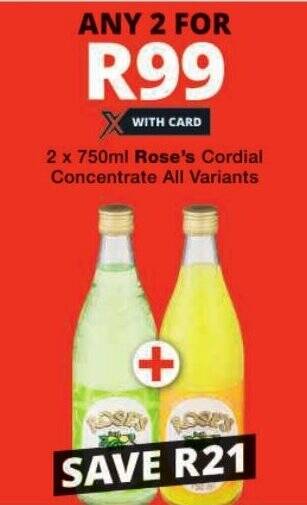 Rose's specials Checkers – Jul 2025