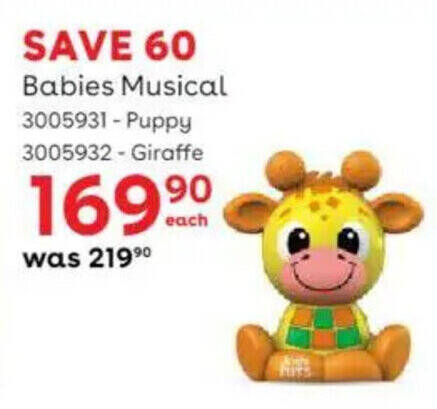 Babies Musical offer at BabiersRUs
