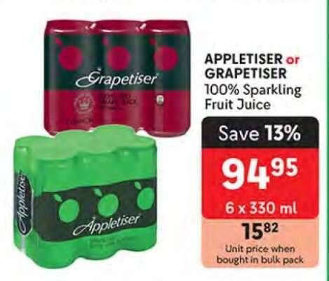 Appletiser or Grapetiser offers - Find and view the cheapest Appletiser ...