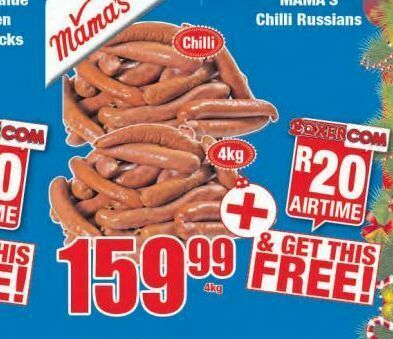 Mama's chilli russians offer at Boxer