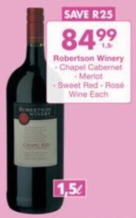 Robertson Winery specials President Liquor – Jul 2025