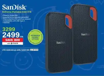 SanDisk Extreme Portable SSD 1TB offer at Incredible Connection
