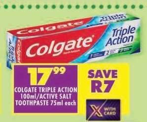 Toothpaste specials Shoprite – Jul 2025