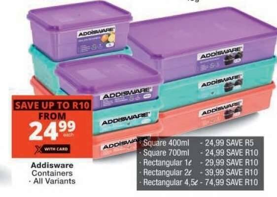 Addisware Containers offer at Checkers