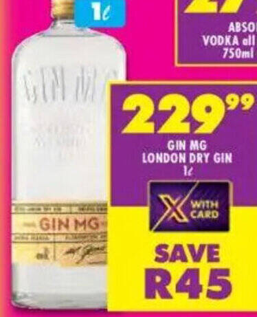 GIN MG specials at Shoprite Liquor – Aug 2025