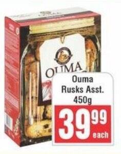 Ouma Rusks specials at Frontline – Aug 2025