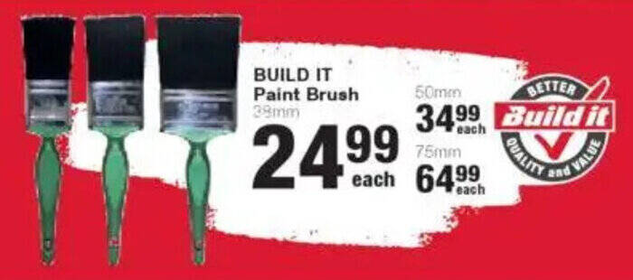 Paint brush specials at Build It – Aug 2025