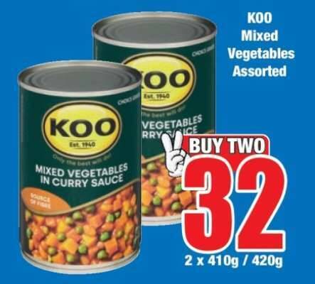 Mixed vegetables specials at Boxer – Aug 2025