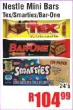 Nestle Mini Bars Tex/ Smarties/ Bar-One offer at Devland Cash And Carry