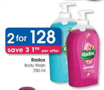 Radox Body Wash 2 x 750 ml offer at Clicks