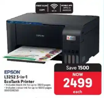 EPSON L3252 3-in-1 EcoTank Printer offer at Makro