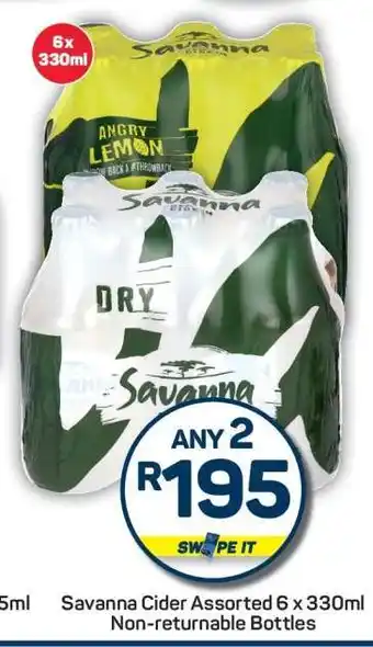 Savanna Cider Assorted 6 x 330ml Non-Returnable Bottles offer at Pick n Pay