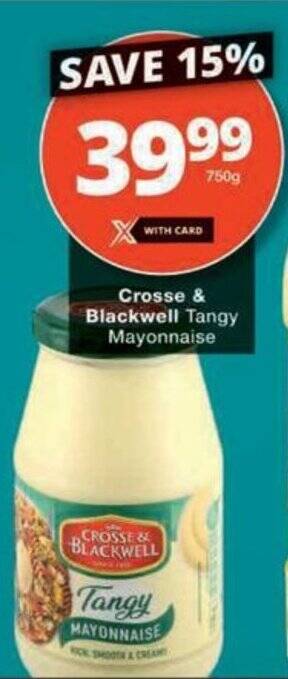 Crosse & Blackwell specials at Checkers Hyper – Sept 2025