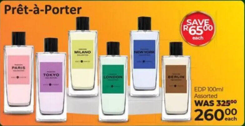 Prêt-à-Porter EDP Assorted 100 ml offer at Dis-Chem