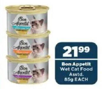 Bon Appetit Wet Cat Food Asstd. 85 g offer at OK Foods