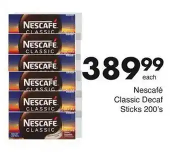 Nescafé Classic Decaf Sticks 200's offer at Save Hyper