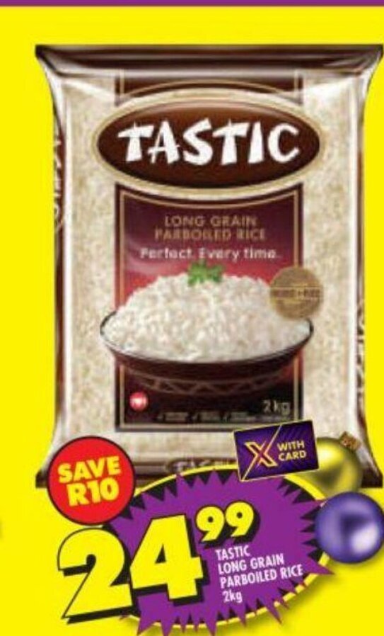 Tastic Long Grain Parboiled Rice 2kg each offer at Shoprite