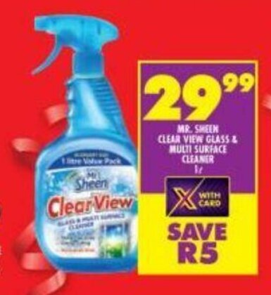 Mr.Sheen Clean View Glass & Multi Surface Cleaner 1L offer at Shoprite