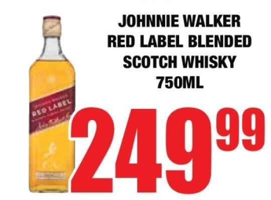 Johnnie Walker Red Label Blended Scotch Whisky 750ml offer at Boxer