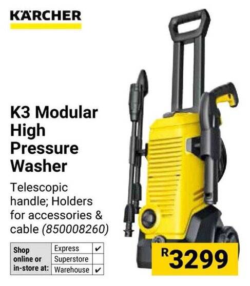 KARCHER K3 Modular High Pressure Washer offer at Builders Warehouse