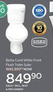 Betta Coral White Front Flush Toilet Suite offer at CTM