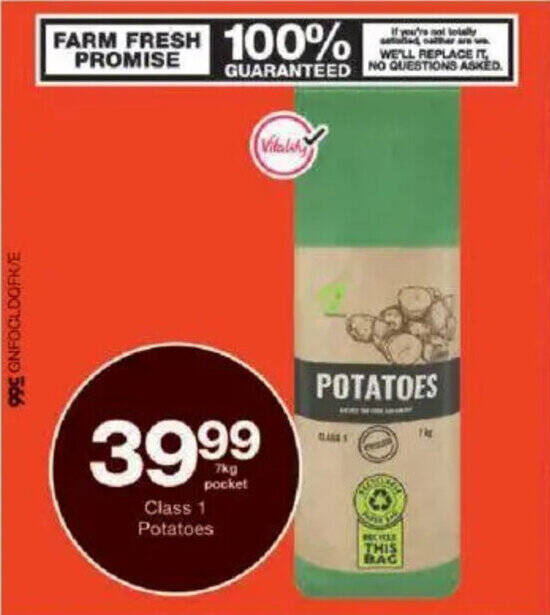 Potatoes specials at Checkers – Oct 2025